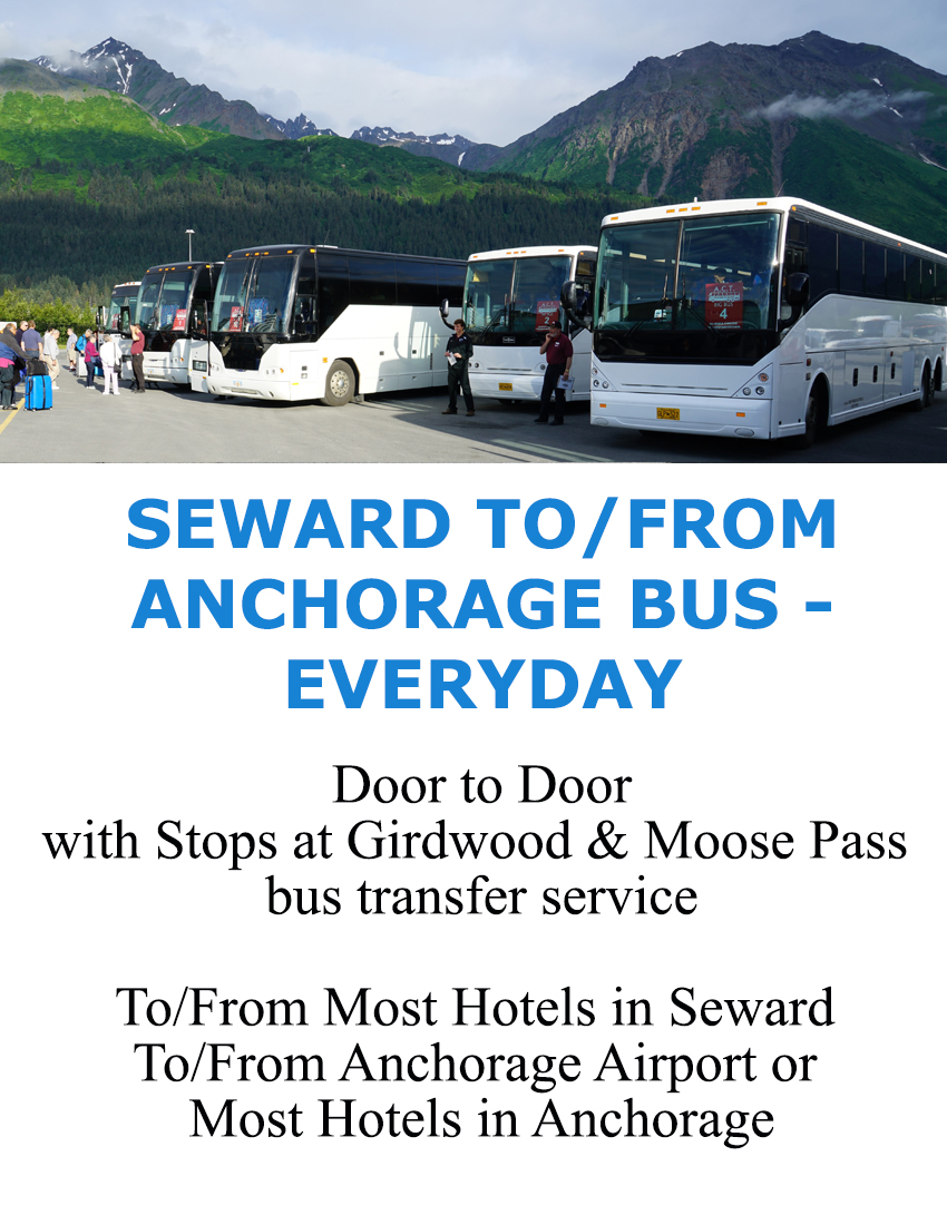 Alaska Cruise Transportation, Bus Transfer Tour to Seward, Whittier Cruise